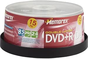 Memorex 2.4X Dvd+R Double Layer 15 Pack Spindle 8.5 GB Dvd+R DL 15 Piece(s): Amazon.co.uk ...