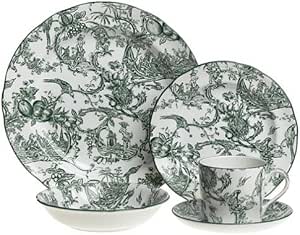 Amazon.com: Spode Provincial Garden Green 5-Piece Dinnerware Place ...