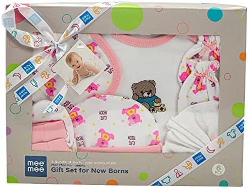 Mee Mee New Born Baby Gift Set | Soft Cotton Clothing Essentials for ...