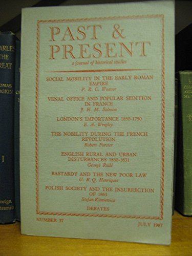 PAST AND PRESENT: A JOURNAL OF HISTORICAL STUDIES NUMBER 37.: Aston, T ...