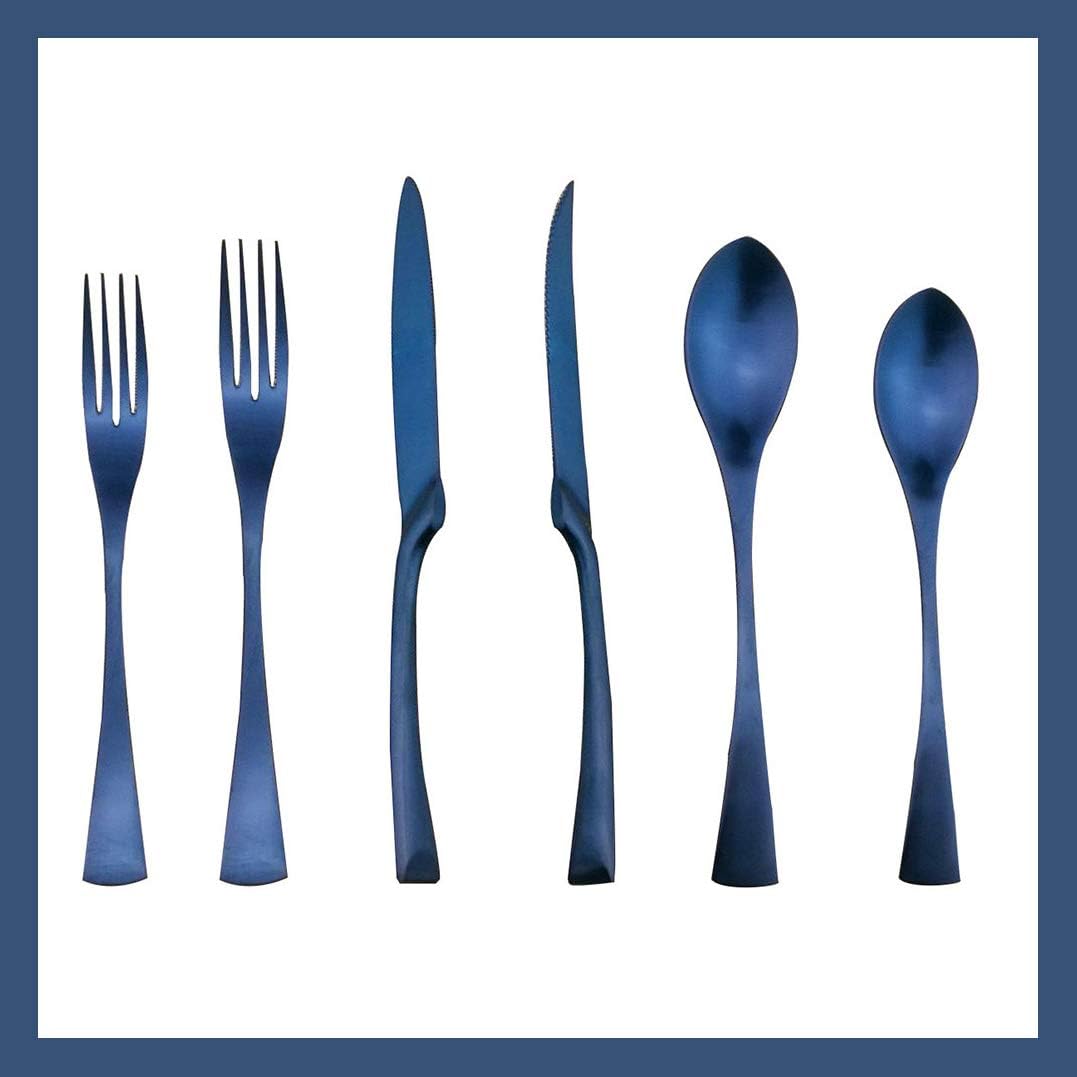 Amazon.com | Uniturcky 24-Piece Flatware Set,Extra Thick Heavy Duty ...