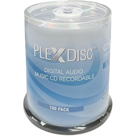 Amazon.com: PlexDisc 52x Digital Audio Music CD-R Disc 80min 700MB ...