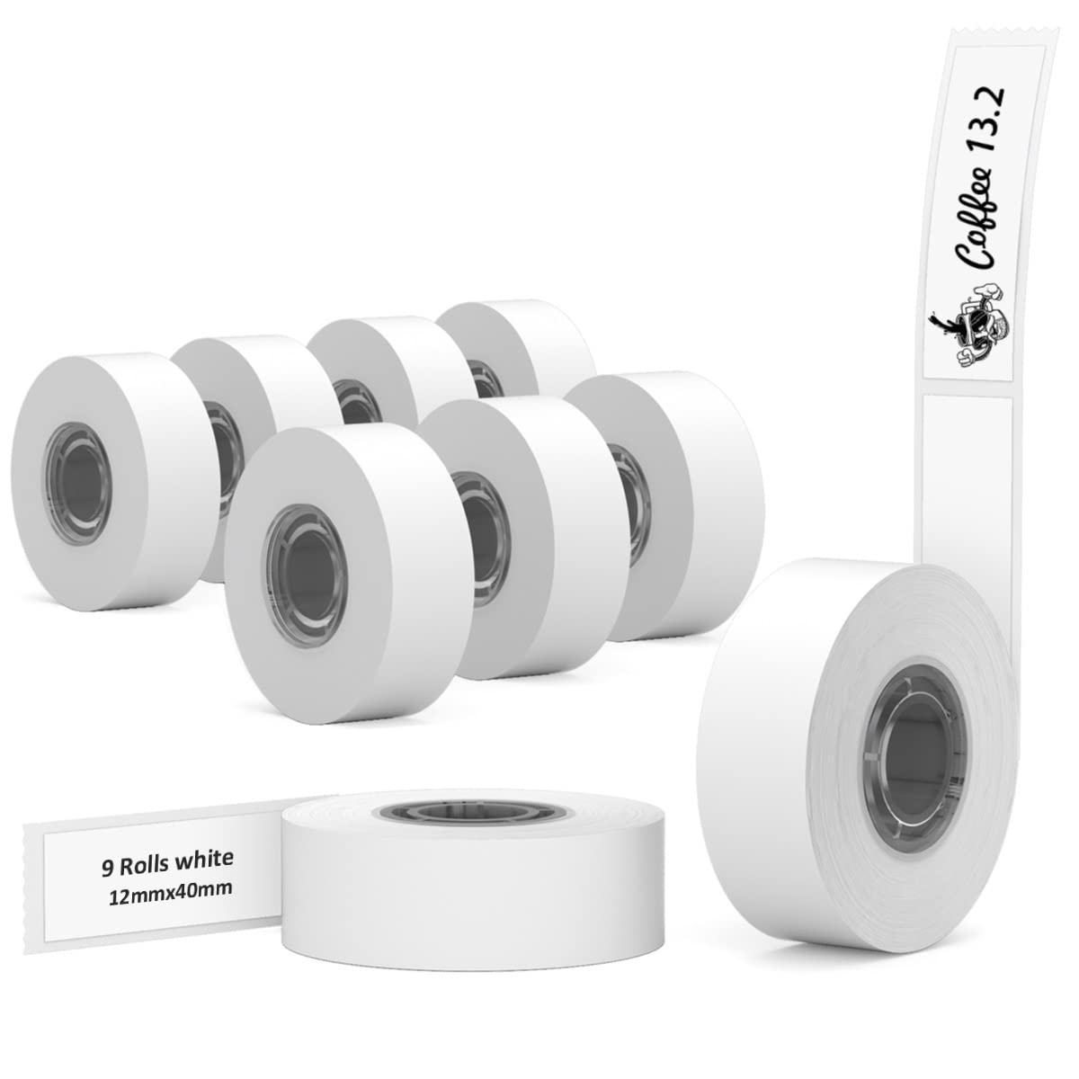 Snapklik.com : Phomemo D30 9 Roll Adhesive White Label Paper 1/2" X 1 1/2"