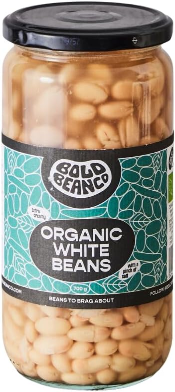 Bold Bean Co Organic White Beans. 1 x 700g Jar, All Natural Ingredients ...