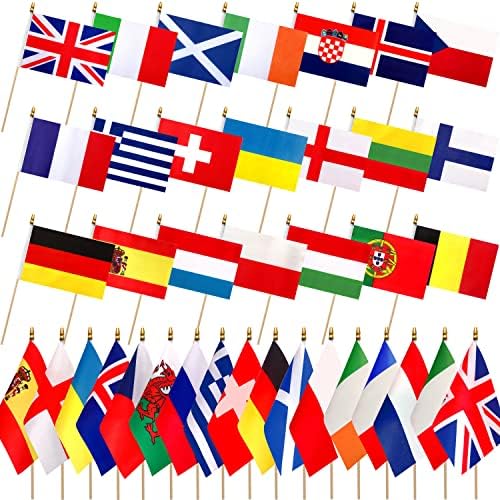 Amazon.com : LoveVC 50 State Flags Set on Wood Stick Small Mini Hand ...