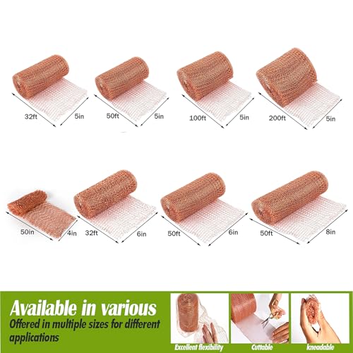 Copper Mesh Rodent Control Copper Wool for Slugs Mice Pest Snail Bird ...