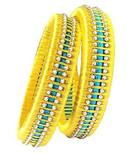 Buy Yellow Silk Thread Bangle Set (2.8) at Amazon.in