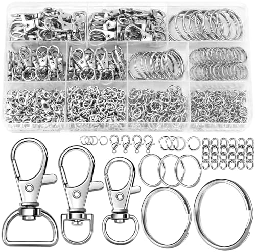 JOISHOP 275pcs Keyring Clip with Key Rings, Metal Lanyard Keychain Clip ...