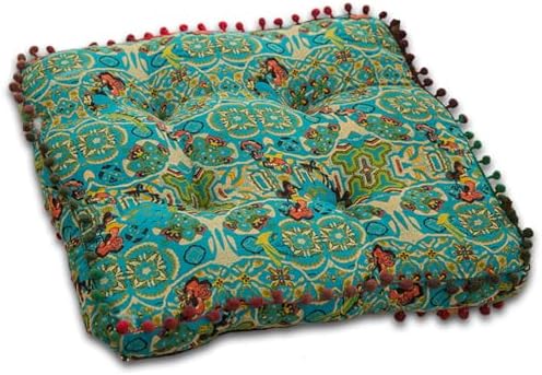 Amazon.com: ELEFOCUS Blue Bohemian Seat Cushion,Indoor Boho Chair ...