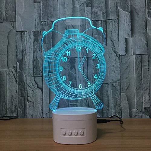 Buy 2X(3D Alarm Clock Optical Illusion Visible Night Light with ...