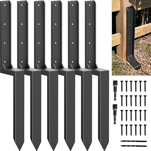 AKINGKONG Thicker Fence Post Repair Kit, Metal Fence Post Stakes ...
