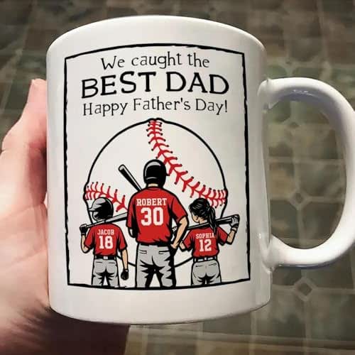 Amazon.com: Happy Fathers Day Baseball Dad Personalized Mug 11oz 15oz ...