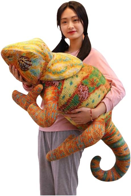 Amazon.com: Xshelley Simulation Chameleon Stuffed Plush Toy,Chameleon ...