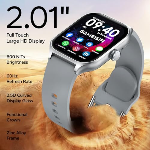 GameSir H18 Pro Smartwatch with Long Battery Life, 2.01 inch High ...