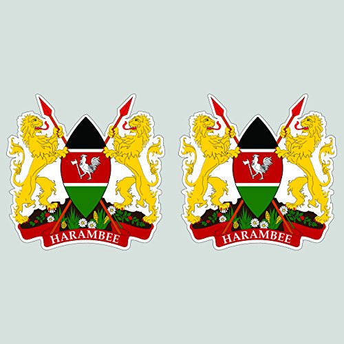 fagraphix Two Pack Kenyan Coat of Arms Sticker Decal Vinyl Kenya Flag ...