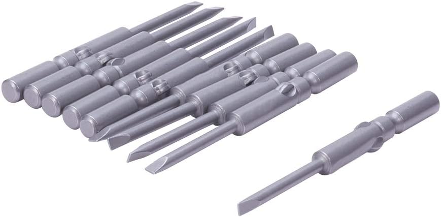 Utoolmart Magnetic Slotted Screwdriver Bits, Round Shank Screwdriver ...