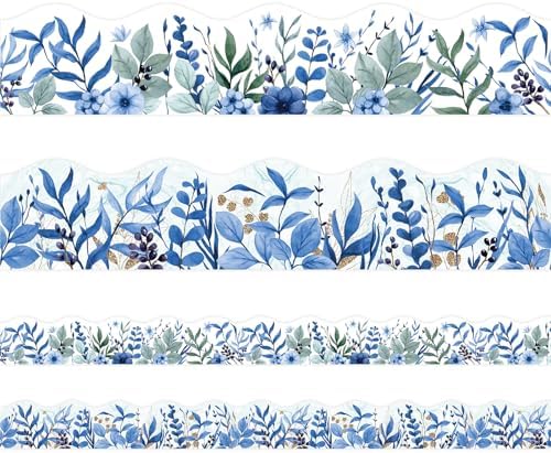 Amazon.com: Whaline 69Ft Greenery Bulletin Board Borders Watercolor ...
