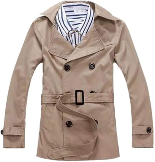 Mieuid Hombre Chaqueta con Capucha Larga De Doble Botonadura Clásica De ...