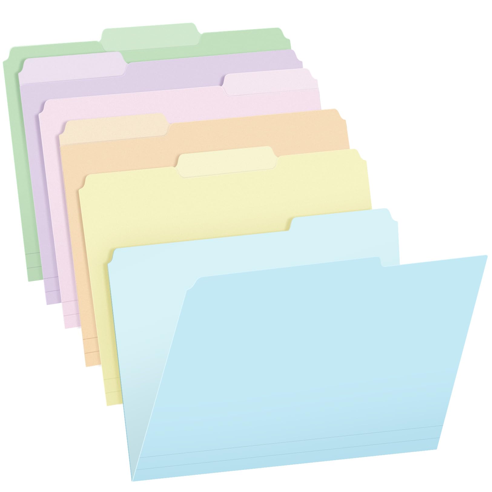 Amazon.com : Sooez 6 Pack Plastic File Folders with Pastel Color, Heavy ...