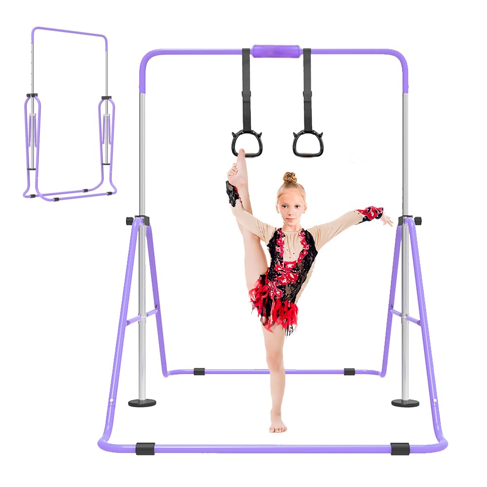 Snapklik.com : Expandable Gymnastics Bar For Kids, Adjustable Height ...