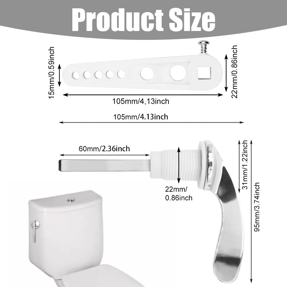 XAVSWRDE Toilet Flush Handle Replacement Cistern Lever Handle Zinc ...