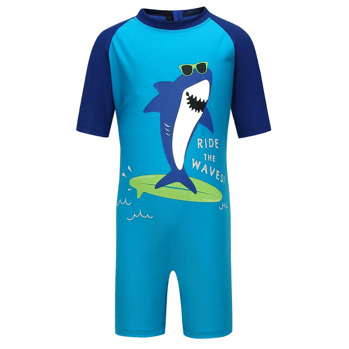 Snapklik.com : Boys One Piece Rash Guard Swimsuit Short Sleeve UPF 50 ...
