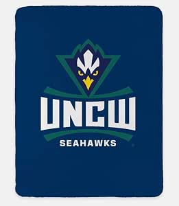 Amazon.com: Festive Fit Home UNCW Navy Sherpa Throw Blanket - XL 60"x80 ...