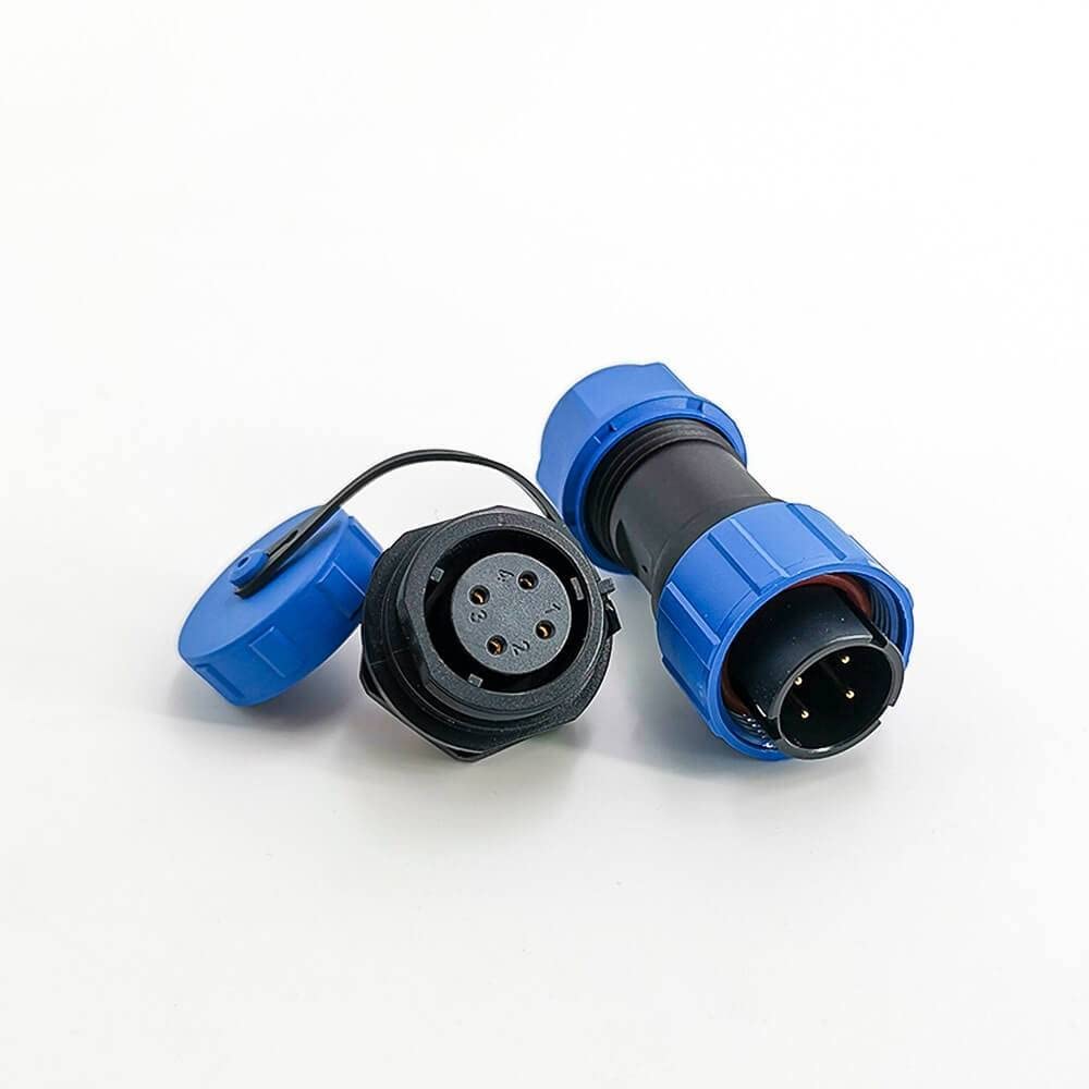 Buy Elecbee 4 Pin Waterproof Connector SP17 Series 4 Pin Male Plug ...