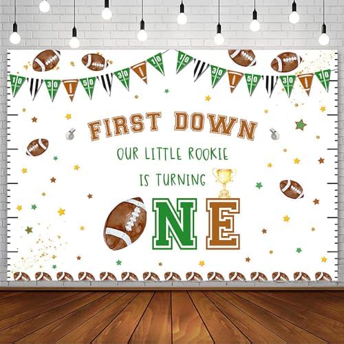 Amazon.com : AIBIIN 7x5ft Football 1st Birthday Backdrop Our Little ...