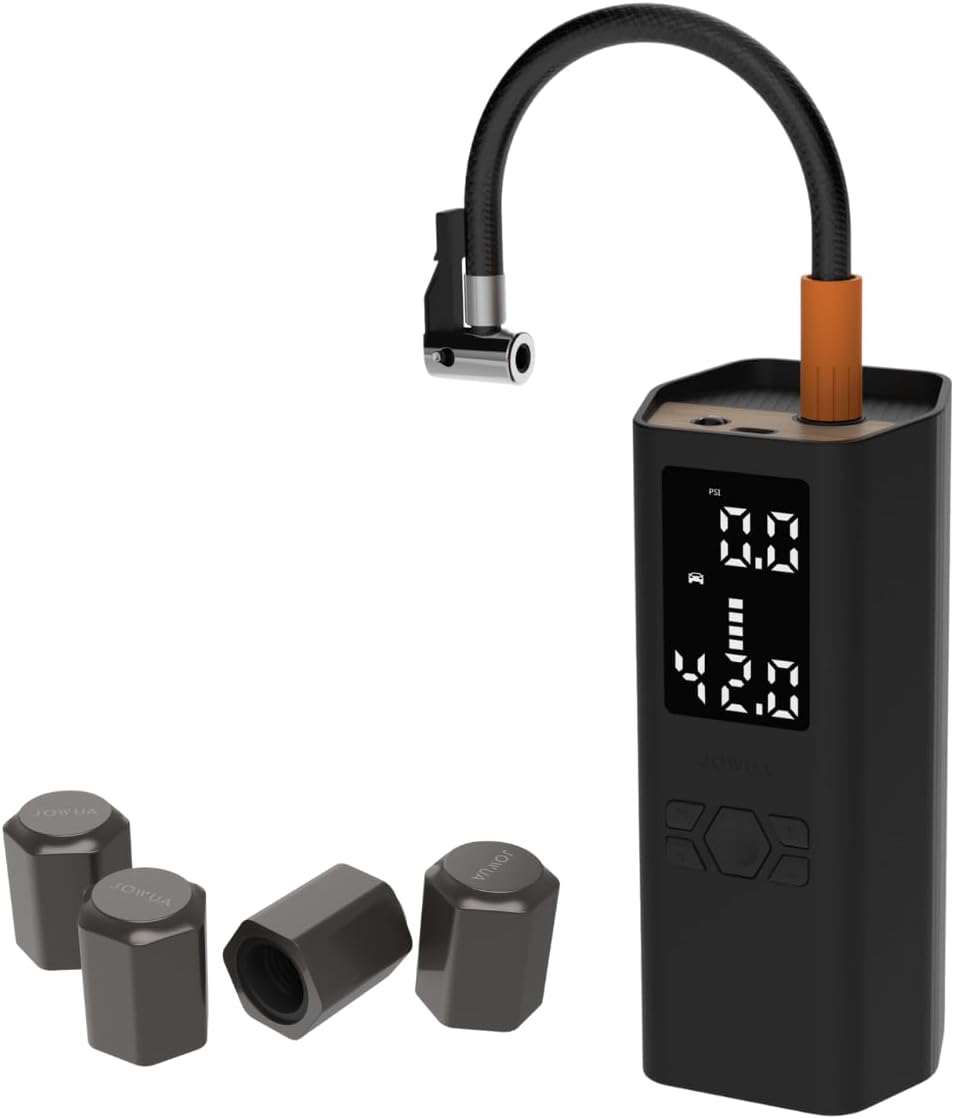 Amazon.com: JOWUA Portable Air Compressor for Tesla & Tire Valve Caps ...