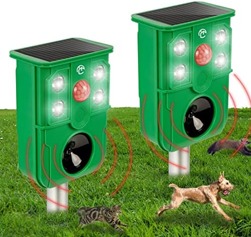Amazon.com: Careland Cat Repellent Outdoor Solar Ultrasonic Deer ...