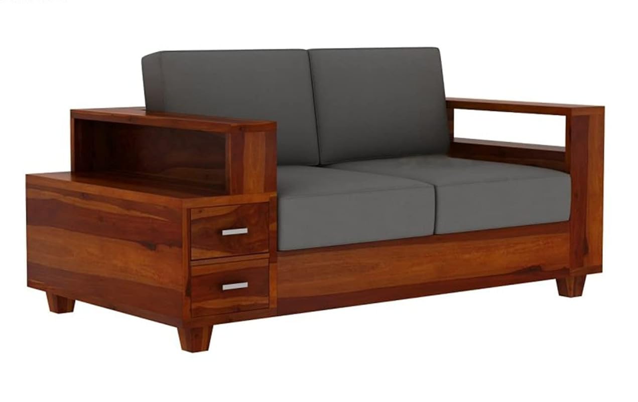MSD Wood Art Wooden 2 Seater Sofa Set for Living Room, 2 Seater Sofa ...