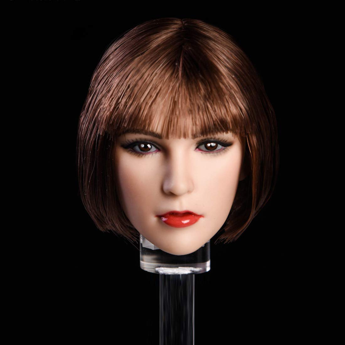 Buy ZSMD 1/6 Scale Female Head Sculpt with Short Brown Hair, Doll Head ...