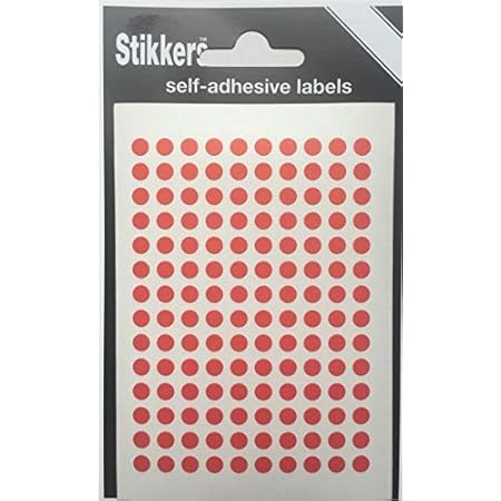 3,000 Pack, 10mm Round Dot Stickers Sticky Labels - Red : Amazon.co.uk ...
