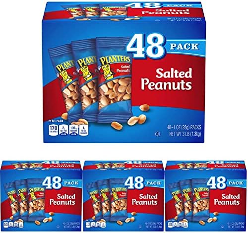 Amazon.com : PLANTERS Salted Peanuts, 1 oz. Bags (192 Pack) - Snack ...
