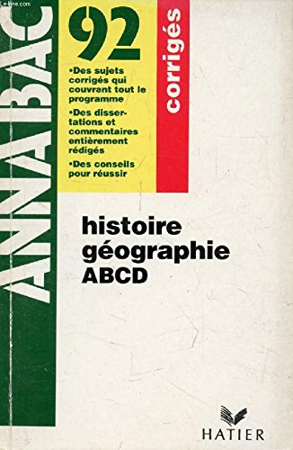 Amazon.com: Annabac 92 corrigés Histoire Géographie ABCD ...