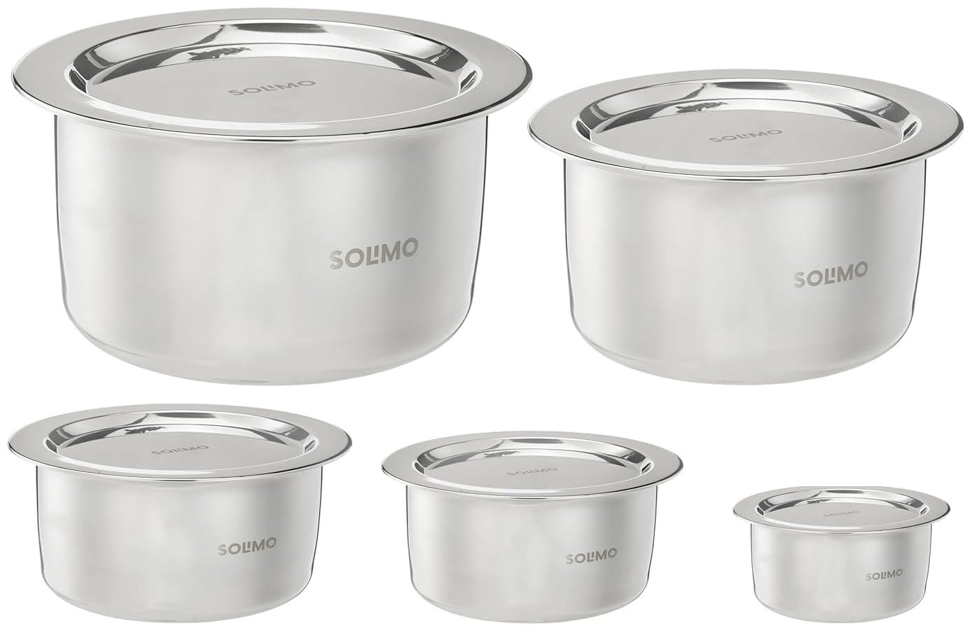Buy Amazon Brand - Solimo Stainless Steel Tope/Patila/Cookware with ...