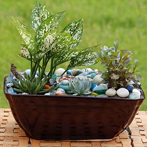 Lasaki Rectangle Big Ceramic Pots for Indoor Plants,Planters,Flower ...