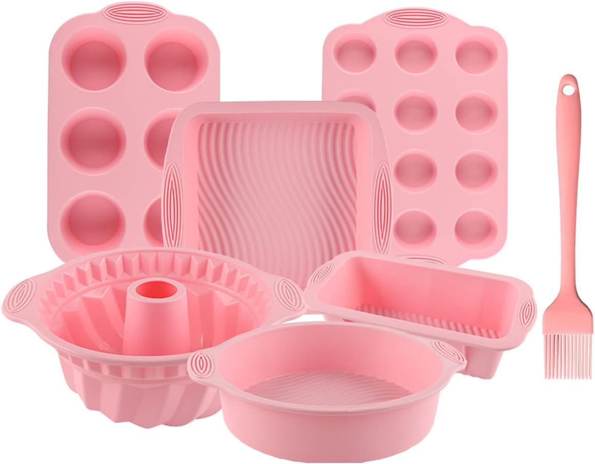 Economical 7in1 Nonstick Silicone Baking Cake Pan Tin Tray Sheet Mould ...