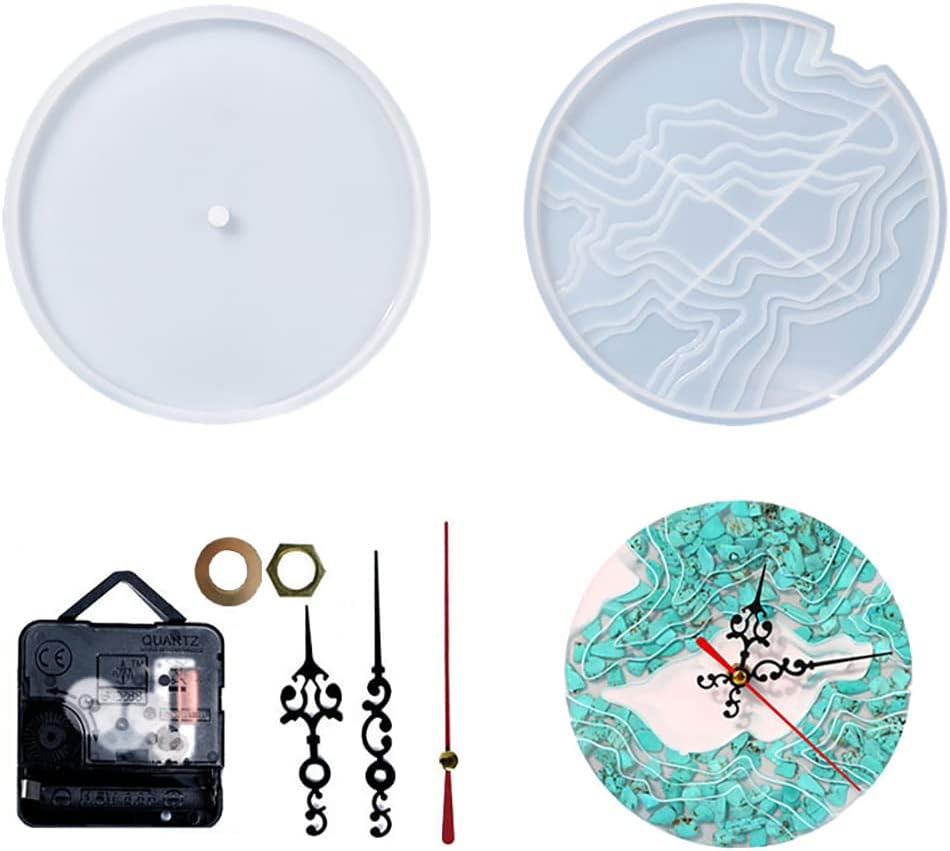 Amazon.com: Clock Resin Mold, DIY Wall Clock Crystal Gel Dripping Mold ...