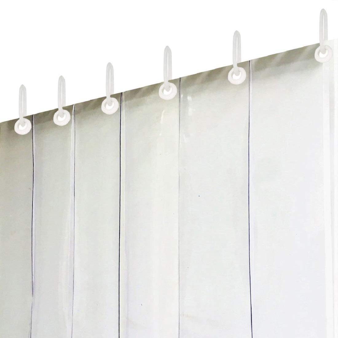 Buy Kuber Industries PVC 8 Feet 2 MM Transparent 6 Strips AC Curtain ...