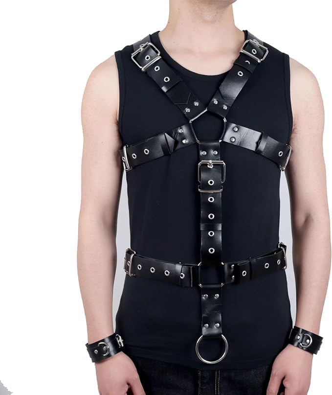 Osznmmg Adjustable Chest Harness Men for club Wear Costume Men Leather ...