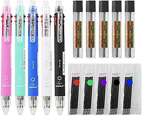 Amazon.com : Ipienlee 5 + 1 Multifunctional Pens 5 Color 0.7 mm ...