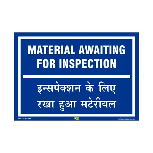 Mr. Safe - Material Awaiting For Inspection Sign Eco Vinyl Sticker 2 ft ...
