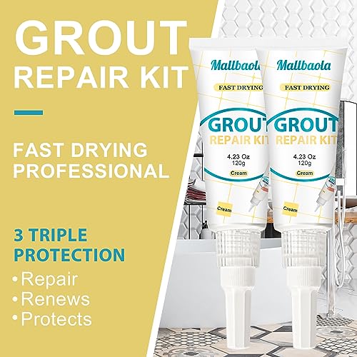 Snapklik.com : Tile Grout Repair Kit, 2 Pack Cream Grout Filler Tube ...