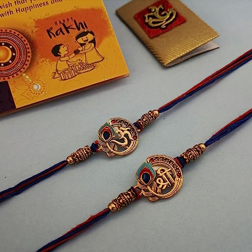 CraftVatika Designer Rakhi for Brother Bhaiya Om Rakhi for Bhai with ...