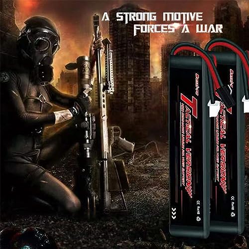 Airsoft Battery 7.4V 1300mAh Rechargeable High Capacity LiPo Airsoft ...