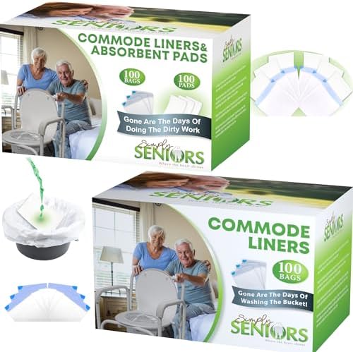 Amazon.com: Commode Liners with Absorbent Pads - 200 Bedside Commode ...