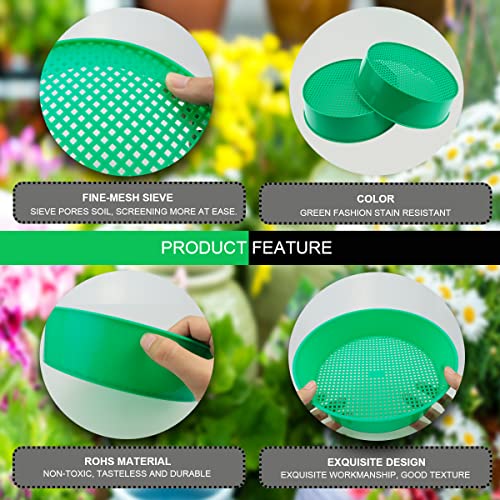 2 Pcs Soil Sifter Garden Sieve Plastic Sand Sifter Set for Sieve Work ...
