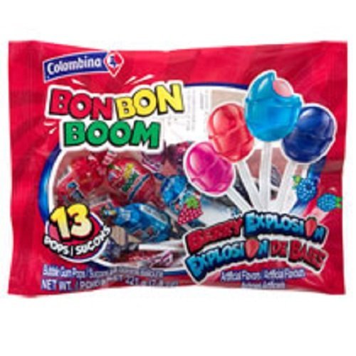 Amazon.com : Bon Bon Berry Explosion Bubble gum sucker pops : Grocery ...
